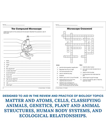 Carson Dellosa The 100 Series: Biology Workbook—Grades 6-12 Science, Matter, Atoms, Cells, Genetics, Elements, Bonds, Classroom or Homeschool Curriculum (128 pgs)