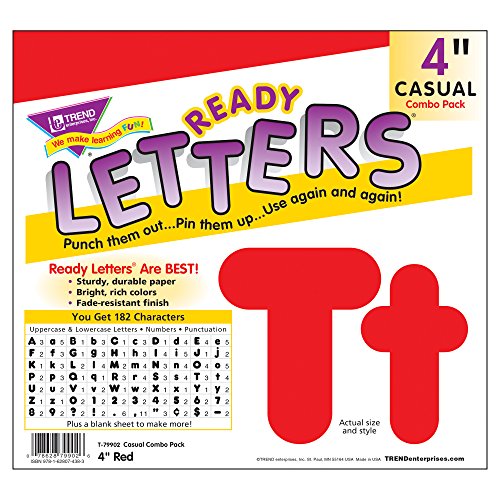 Trend Ready Letters Letter &amp Number, Red