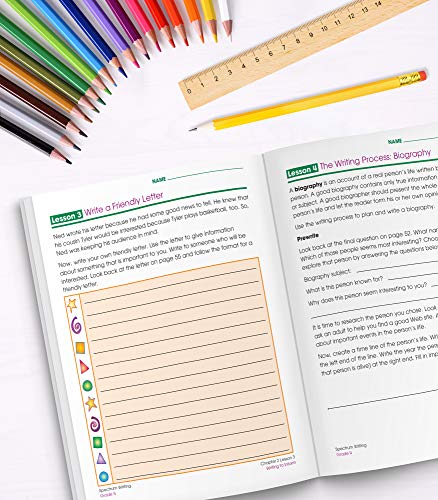 Spectrum Writing Workbook Grade 4, Informative, Opinion, Dialogue, Letter, and Story Writing Prompts, Writing Practice for Kids, Classroom or Homeschool Curriculum (Spectrum Writing)