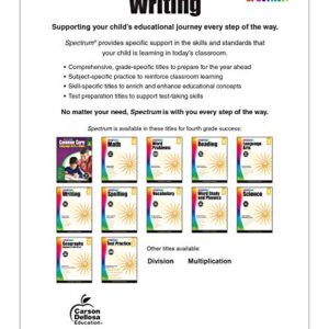 Spectrum Writing Workbook Grade 4, Informative, Opinion, Dialogue, Letter, and Story Writing Prompts, Writing Practice for Kids, Classroom or Homeschool Curriculum (Spectrum Writing)