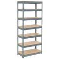 Global Industrial Boltless Extra Heavy Duty Shelving 48" W x 24" D x 96" H, 7 Shelves, Wood Deck