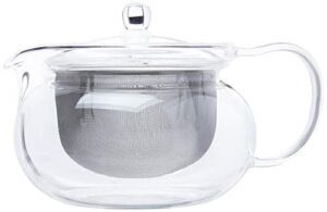 hario ‘chacha kyusu maru’ teapot heatproof glass teapot 700 ml, glass