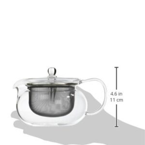 Hario 'ChaCha Kyusu Maru' Teapot Heatproof Glass Teapot 700 mL, Glass