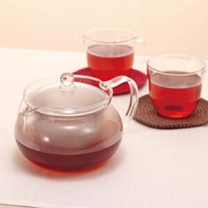 Hario 'ChaCha Kyusu Maru' Teapot Heatproof Glass Teapot 700 mL, Glass