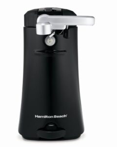 hamilton beach openstation electric automatic can opener for kitchen with multi-tool and jar lid remover, auto shutoff, cord storage, and sure cut technology, black