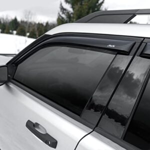 Auto Ventshade [AVS] Ventvisor / Rain Guards | Smoke Color, 4 pc | 94063 | Fits 2008 - 2013 Toyota Highlander & Highlander Hybrid