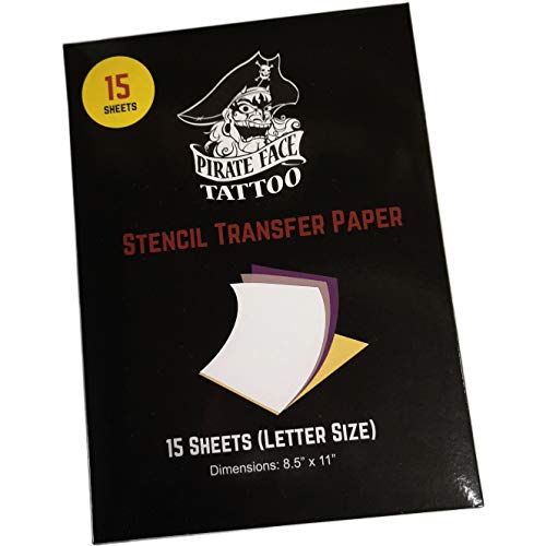 Pirate Face Tattoo Transfer Stencil Paper 15 Sheets