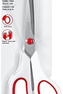 SINGER Fabric Scissors with Comfort Grip, 1-pack, Red & White