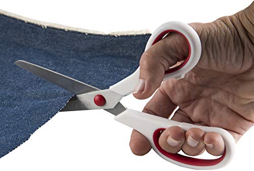 SINGER Fabric Scissors with Comfort Grip, 1-pack, Red & White