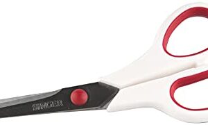 SINGER Fabric Scissors with Comfort Grip, 1-pack, Red & White