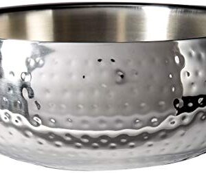 Elegance Hammered Salad Bowl – Double Wall Insulated Serving Bowl Keeps Ice Cream, Fresh Fruit and Cold Desserts Chilled – Made of Rust Resistant, Food Grade Stainless Steel (11.5” Diameter)