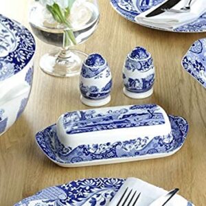 Spode Blue Italian Salad Plates Set of 4, 7.25”, Fine Earthenware, Made in England, Dishwasher Safe