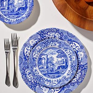 Spode Blue Italian Salad Plates Set of 4, 7.25”, Fine Earthenware, Made in England, Dishwasher Safe