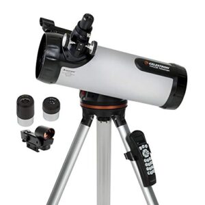 celestron – 114lcm computerized newtonian telescope – telescopes for beginners – 2 eyepieces – full-height tripod – motorized altazimuth mount – large 114mm newtonian reflector