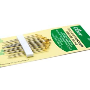 Clover Gold Eye Embroidery Needles Size 3-9 - 16 Pack