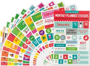 essentials month by month planner stickers (set of 475 stickers)