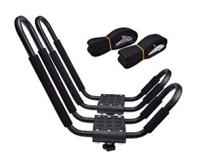 tms j-bar rack hd kayak carrier canoe boat surf ski roof top mounted on car suv crossbar