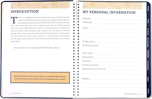 Peace of Mind Planner: Important Information about My Belongings, Business Affairs, and Wishes