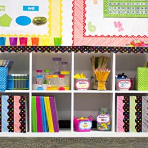 Teacher Created Resources Black/Multicolor Dots Scalloped Border Trim, Black/Multi Color Dots (4648)