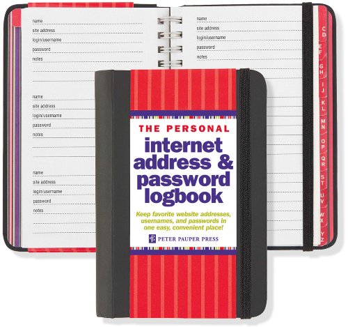 The Personal Internet Address & Password Logbook (removable cover band for security)