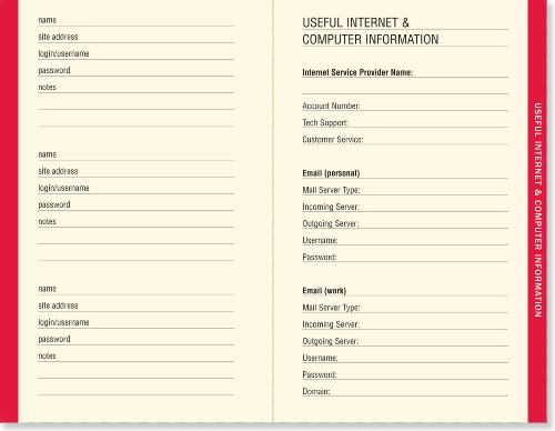 The Personal Internet Address & Password Logbook (removable cover band for security)