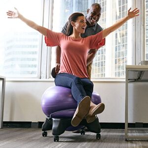 Gaiam 610-6002RTL Balance Ball Chair - Classic Yoga Ball Chair with 52cm Stability Ball, Pump & Exercise Guide for Home or Office, Black