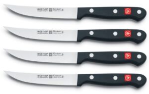 wÜsthof gourmet four piece steak knife set (blister pack) | 4-piece german knife set | precise laser cut high carbon stainless steel kitchen steak knife set – model 8464