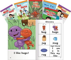 teacher created materials – classroom library collections: short e,o,u rimes – 6 book set – grades prek-1 – guided reading level a – b