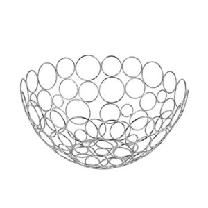 spectrum diversified shapes/circles round fruit bowl, chrome