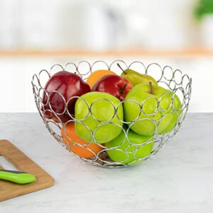 Spectrum Diversified Shapes/Circles Round Fruit Bowl, Chrome