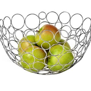 Spectrum Diversified Shapes/Circles Round Fruit Bowl, Chrome