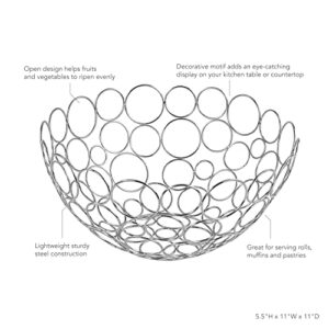 Spectrum Diversified Shapes/Circles Round Fruit Bowl, Chrome