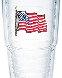 Tervis 1015656 American Flag Insulated Tumbler with Emblem, 24 oz - Tritan, Clear