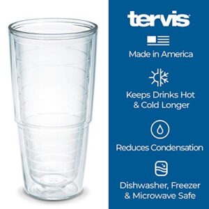 Tervis 1015656 American Flag Insulated Tumbler with Emblem, 24 oz - Tritan, Clear