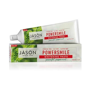 jason powersmile whitening fluoride-free toothpaste, powerful peppermint, 6 oz