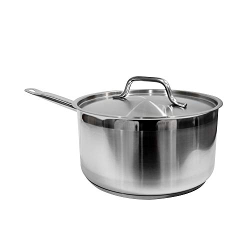 Update International SSP-2 Stainless Steel Sauce Pan with Cover, 2-Quart, silver