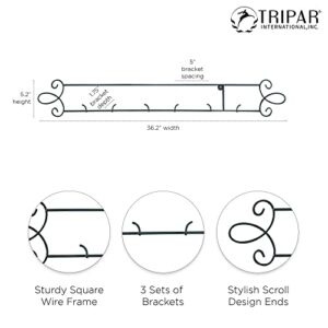 TRIPAR 3-Place Horizontal Black Plate Rack for Collectible Plates, Plaques, Dishes, & China