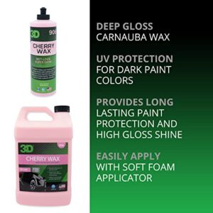 3D Cherry Wax - Deep Gloss, Wet Look Carnauba Car Wax - UV Protection for Dark Paint Colors 16oz.