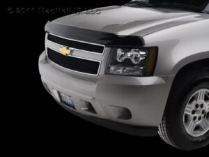 weathertech custom fit stone & bug deflector for toyota tundra, dark smoke