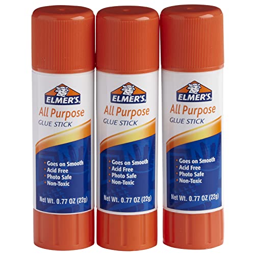 Elmer's All Purpose Glue Sticks, Washable, 22 Grams, 3 Count