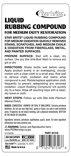 STAR BRITE Liquid Rubbing Compound For Medium Oxidation - 16 OZ (081316)