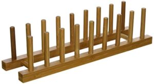 lipper international 887 bamboo wood plate rack and pot lid holder, 15-3/8″ x 4-3/8″ x 4″