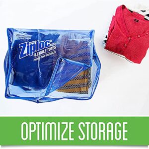 Ziploc Flexible Totes Clothes and Blanket Storage Bags, Perfect for Closet Organization and Storing Under Beds, XL, 4 Count