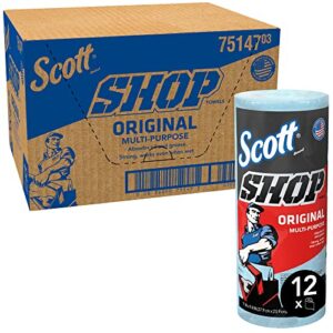 scott shop towels original (75147), blue, 55 sheets/standard roll, 12 rolls/case, 660 towels/case