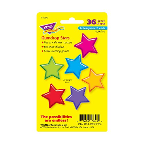 TREND enterprises, Inc. Gumdrop Stars Mini Accents Variety Pack, 36 ct