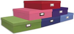 pioneer scrapbook storage box 14.75″x13″x3.75″ assorted solids ob-12s