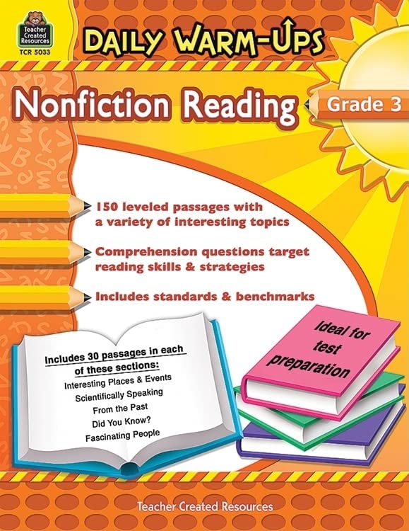 Teacher Created Resources Daily Warm-Ups: Nonfiction Reading Book, Grade 3