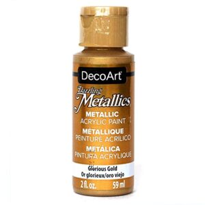 decoart dm-da071 dazzling metallics 2-ounce glorious gold acrylic paint