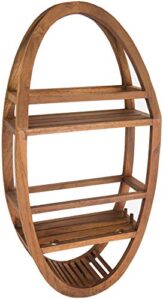 aquateak patented moa oval teak shower organizer