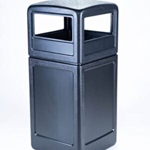 Commercial Zone-73290199 PolyTec 42 Gallon Square Waste Container with Dome Lid Color: Black